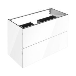 KEUCO Edition 11 Art Waschtischunterschrank 32512831200 120x70x49cm, 2 Frontausz&uuml;ge, Glas, wei&szlig;