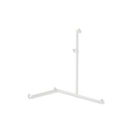 HEWI System 900 Edelstahl-Duschhandlauf 900.35.30560AS 1250 x 1185 x 765 mm, pulverbeschichtet wei&szlig; tiefmatt, Halter Polyamid wei&szlig; matt, links