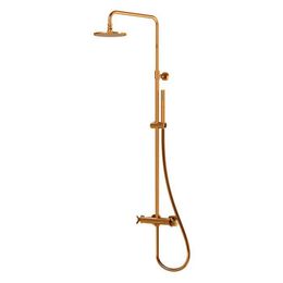 Steinberg Serie 250 Brause-Set 2502721RG mit Aufputz-Thermostatarmatur, Regen-/Handbrause, Rose Gold