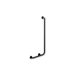 HEWI System 900 Winkelgriff 900.22.13760DC Edelstahl pulverbeschichtet schwarz tiefmatt, 900 x 400 mm, Ausf&uuml;hrung links