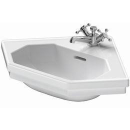 Duravit Serie 1930 Eckhandwaschbecken 0793420000 mit &Uuml;berlauf und Hahnloch, wei&szlig;