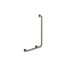 HEWI System 900 Winkelgriff 900.22.13660SC Edelstahl pulverbeschichtet dunkelgrau perlglimmer tiefmatt, 750 x 500 mm, Ausf&uuml;hrung links