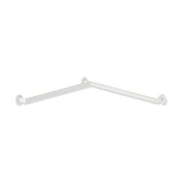 HEWI System 900 Duschhandlauf 900.35.13460DX Edelstahl pulverbeschichtet wei&szlig; tiefmatt, 765 x 765 mm, Ausf&uuml;hrung links