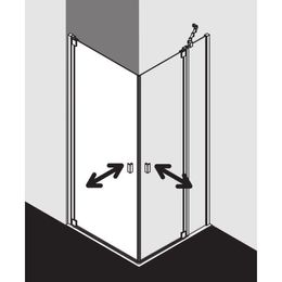 Kermi Raya Eckeinstieg Pendelt&uuml;ren RA1EL07520VPK 75x200cm, ESG klar KermiClean, linkes Halbteil