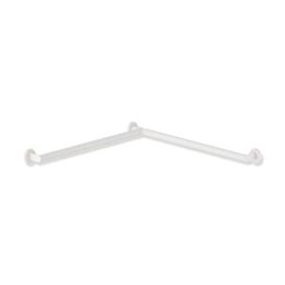 HEWI System 900 Duschhandlauf 900.35.10460DX Edelstahl pulverbeschichtet wei&szlig; tiefmatt, 765 x 765 mm, Ausf&uuml;hrung links
