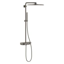 Grohe Duschsystem 26508AL0 hard graphite geb&uuml;rstet, mit AP-Thermostat, Duscharm 45cm schwenkbar