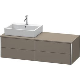 Duravit XSquare Waschtisch-Unterschrank XS4913L9090 140x40x54,8cm, 4 Schubk&auml;sten, links, Flannel Grey seidenmatt