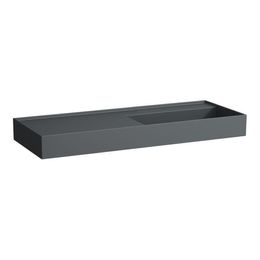 Laufen Kartell Waschtisch H8133337581121 120x46cm, Ablage links, ohne &Uuml;berlauf, ohne Hahnloch, graphit matt