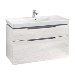 Villeroy & Boch Villeroy & Boch Subway 2.0 Waschtisch-Unterschrank A91500E8 98,7x59x44,9cm, 2 Ausz&uuml;ge, Griff silbermatt, white wood
