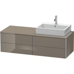 Duravit XSquare Waschtisch-Unterschrank XS4913R8989 140x40x54,8cm, 4 Schubk&auml;sten, rechts, Flannel Grey hochglanz