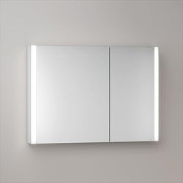 KEUCO Somaris Spiegelschrank mit Beleuchtung 14503002200 100 x 71 x 12,7 cm, verspiegelt, 2 T&uuml;ren, Wandvorbau, asymmetrisch