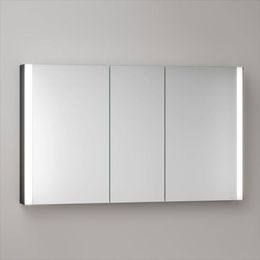 KEUCO Somaris Spiegelschrank mit Beleuchtung 14504373101 120x71x12,7cm, Wandvorbau, 3 T&uuml;ren, Spiegelheizung, schwarz matt