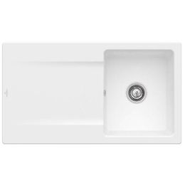 Villeroy & Boch Villeroy & Boch Siluet Einbausp&uuml;le 333501RW mit Ablaufgarnitur und Handbet&auml;tigung, Stone White
