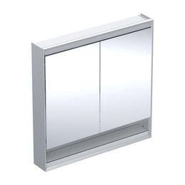 Geberit One Spiegelschrank 505833001 90 x 90 x 15cm, Aluminium eloxiert, mit Nische und ComfortLight, 2 T&uuml;ren