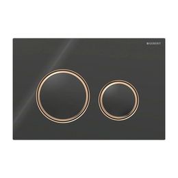 Geberit Sigma 50 Round Bet&auml;tigungsplatte 115650SJ1 Platte/Taste schwarz, Ring rotgold, f&uuml;r 2-Megen-Sp&uuml;lung