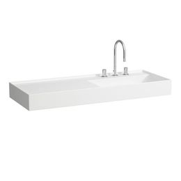 Laufen Kartell Waschtisch H8133330001111 120x46cm, Ablage links, ohne &Uuml;berlauf, 1 Hahnloch, wei&szlig;