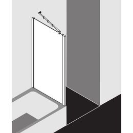 Kermi Raya Seitenwand auf Badewanne RATVD09017VPK 90x175cm, ESG klar, silber hochglanz