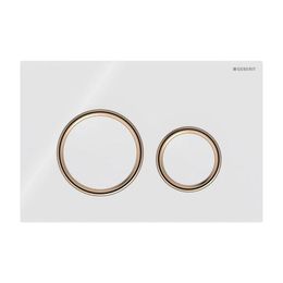 Geberit Sigma 50 Round Bet&auml;tigungsplatte 115650SI1 Platte/Taste wei&szlig;, Ring rotgold, f&uuml;r 2-Megen-Sp&uuml;lung