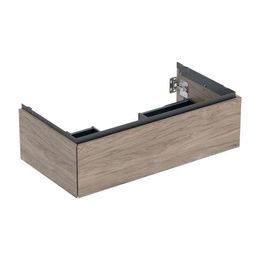 Geberit One Waschtisch-Unterschrank 505073006 88,8 x 50,4 x 47 cm, Nussbaum hickory/Melamin Holzstruktur, 1 Schubladen