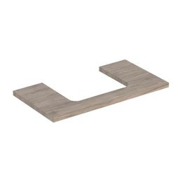 Geberit One Waschtisch-Platte 505283006 90 x 3 x 47 cm, Nussbaum hickory/Melamin Holzstruktur, Ausschnitt mittig