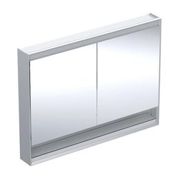 Geberit One Spiegelschrank 505835001 120 x 90 x 15 cm, Aluminium eloxiert, mit Nische und ComfortLight, 2 T&uuml;ren