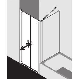 Kermi Raya Pendelt&uuml;r RAPTD08020VPK 80x200cm, ESG klar KermiClean, silber hochglanz