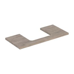Geberit One Waschtisch-Platte 505284006 105 x 3 x 47 cm, Nussbaum hickory/Melamin Holzstruktur, Ausschnitt mittig