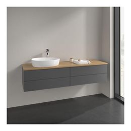 Villeroy & Boch Villeroy und Boch Antao Waschtisch-Unterschrank K26151GK 160x36x50cm, Hahnlochbohrung, Waschbeckenplattenfarbe honey oak, anthracite matt lacquer