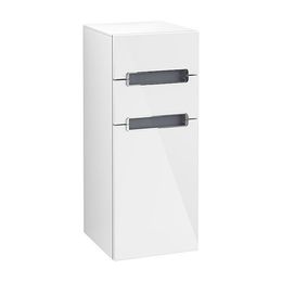 Villeroy & Boch Villeroy und Boch Subway 2.0 Seitenschrank A7121RDH 35,6x85,7cm, links, Griff chrom, silbergrau, glossy white