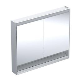 Geberit One Spiegelschrank 505834001 105 x 90 x 15 cm, Aluminium eloxiert, mit Nische und ComfortLight, 2 T&uuml;ren