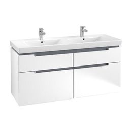 Villeroy & Boch Villeroy & Boch Subway 2.0 Waschtischunterschrank A91710MS,128,7x59x44,9cm,Wei&szlig; Matt,Griff chrom