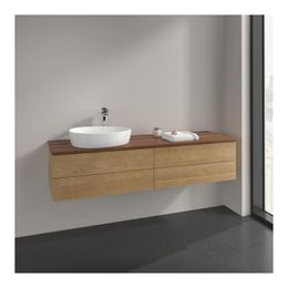 Villeroy & Boch Villeroy und Boch Antao Waschtisch-Unterschrank K26152HN 160x36x50cm, Hahnlochbohrung, Waschbeckenplattenfarbe warm walnut, honey oak