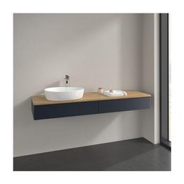 Villeroy & Boch Villeroy und Boch Antao Waschtisch-Unterschrank K15151HG 160x19x50cm, Hahnlochbohrung, Waschbeckenplattenfarbe honey oak, midnight blue matt lacquer