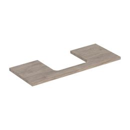 Geberit One Waschtisch-Platte 505285006 120 x 3 x 47 cm, Nussbaum hickory/Melamin Holzstruktur, Ausschnitt mittig