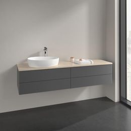 Villeroy & Boch Villeroy und Boch Antao Waschtisch-Unterschrank K26153GK 160x36x50cm, Hahnlochbohrung, Waschbeckenplattenfarbe botticino, anthracite matt lacquer
