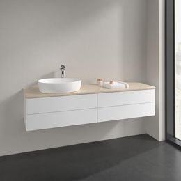 Villeroy & Boch Villeroy und Boch Antao Waschtisch-Unterschrank K26153MT 160x36x50cm, Hahnlochbohrung, Waschbeckenplattenfarbe botticino, white matt lacquer