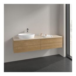 Villeroy & Boch Villeroy und Boch Antao Waschtisch-Unterschrank K26153HN 160x36x50cm, Hahnlochbohrung, Waschbeckenplattenfarbe botticino, honey oak