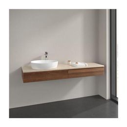 Villeroy & Boch Villeroy und Boch Antao Waschtisch-Unterschrank K15153HM 160x19x50cm, Hahnlochbohrung, Waschbeckenplattenfarbe botticino, warm walnut