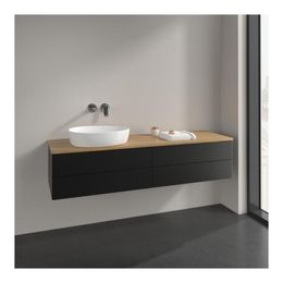 Villeroy & Boch Villeroy und Boch Antao Waschtisch-Unterschrank L26011PD 160x36x50cm, Waschbeckenplattenfarbe honey oak, black matt lacquer, mit Beleuchtung
