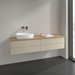 Villeroy & Boch Villeroy und Boch Antao Waschtisch-Unterschrank L26111HJ 160x36x50cm, Waschbeckenplattenfarbe honey oak, silk grey matt lacquer, mit Beleuchtung