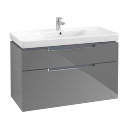 Villeroy & Boch Villeroy & Boch Subway 2.0 Waschtisch-Unterschrank A91510FP 98,7x59x44,9cm, 2 Ausz&uuml;ge, Griff chrom, glossy grey