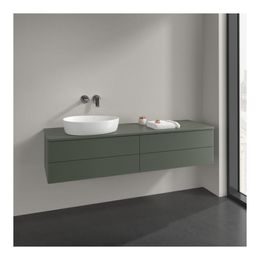 Villeroy & Boch Villeroy und Boch Antao Waschtisch-Unterschrank L26110HL 160x36x50cm, Waschbeckenplattenfarbe Lack, leaf green matt lacquer, mit Beleuchtung