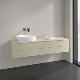 Villeroy & Boch Villeroy und Boch Antao Waschtisch-Unterschrank K26150HJ 160x36x50cm, Hahnlochbohrung, Waschbeckenplattenfarbe Lack, silk grey matt lacquer