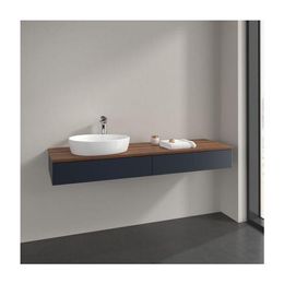 Villeroy & Boch Villeroy und Boch Antao Waschtisch-Unterschrank L15052HG 160x19x50cm, Hahnlochbohrung, Waschbeckenplattenfarbe warm walnut, midnight blue matt lacquer