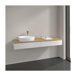 Villeroy & Boch Villeroy und Boch Antao Waschtisch-Unterschrank L15051GF 160x19x50cm, Hahnlochbohrung, Waschbeckenplattenfarbe honey oak, glossy white lacquer