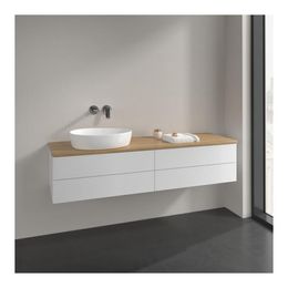 Villeroy & Boch Villeroy und Boch Antao Waschtisch-Unterschrank L26111GF 160x36x50cm, Waschbeckenplattenfarbe honey oak, glossy white lacquer, mit Beleuchtung