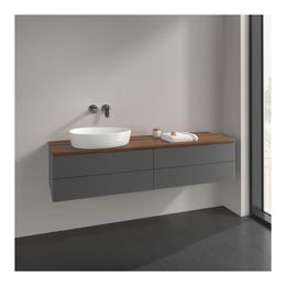 Villeroy & Boch Villeroy und Boch Antao Waschtisch-Unterschrank L26112GK 160x36x50cm, Waschbeckenplattenfarbe warm walnut, anthracite matt lacquer, mit Beleuchtung