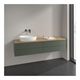 Villeroy & Boch Villeroy und Boch Antao Waschtisch-Unterschrank L26111HL 160x36x50cm, Waschbeckenplattenfarbe honey oak, leaf green matt lacquer, mit Beleuchtung