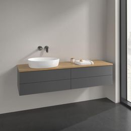 Villeroy & Boch Villeroy und Boch Antao Waschtisch-Unterschrank L26111GK 160x36x50cm, Waschbeckenplattenfarbe honey oak, anthracite matt lacquer, mit Beleuchtung
