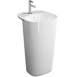 Vitra Plural Monoblock-Waschtisch 7814B403-0001 48,5 x 52,5 x 85 cm, weiß hochglanz, boden-/freistehend, mit Überlauf, 1 Hahnloch